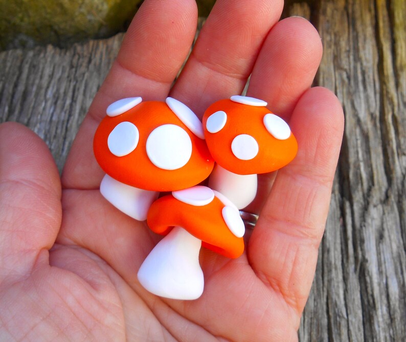 Miniature Toadstools Fairy Garden Mushroom Polymer Clay | Etsy