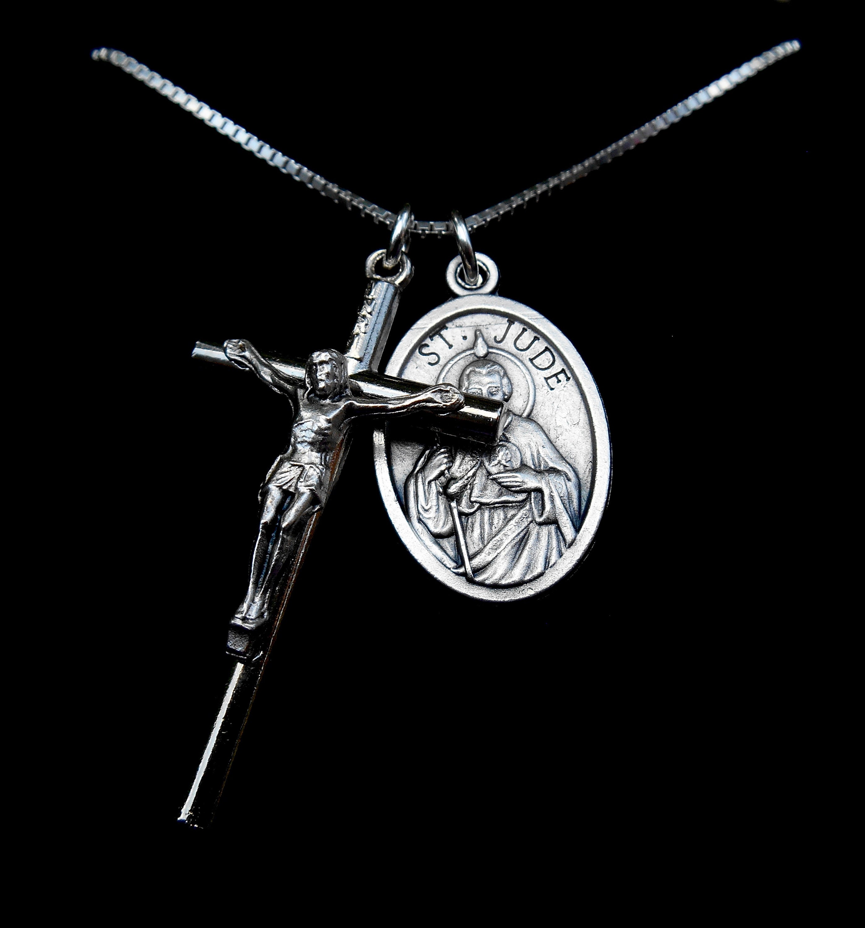 Saint Jude Mens 1.5 Inch Crucifix Catholic Boys Cross | Etsy