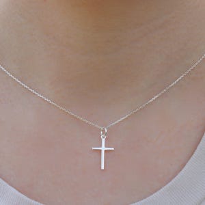 Simple Sterling Silver Cross Necklace, Cross Pendant, Religious Jewelry ...