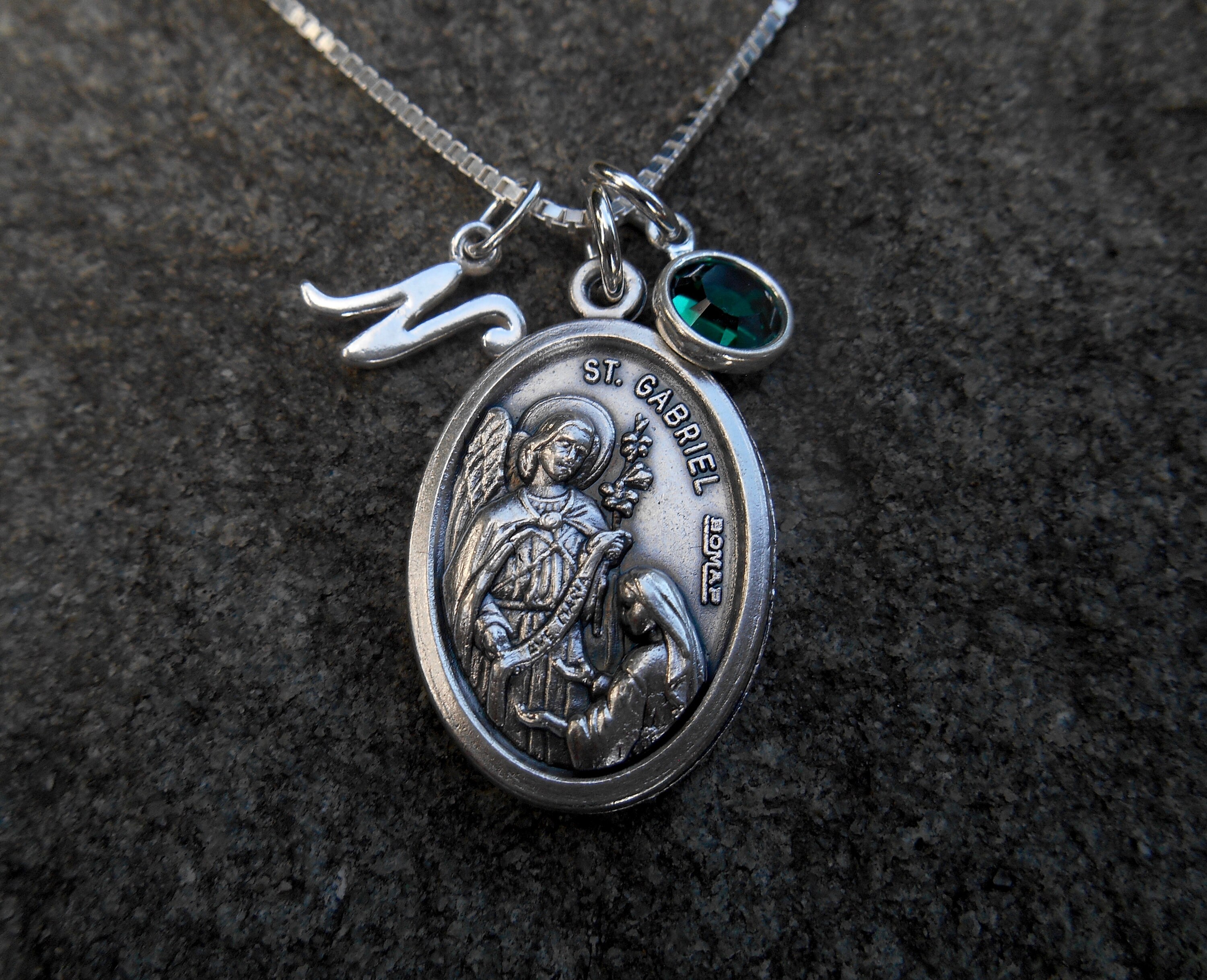 ANGEL Necklace Archangel Gabriel Saint St Gabriel Necklace - Etsy