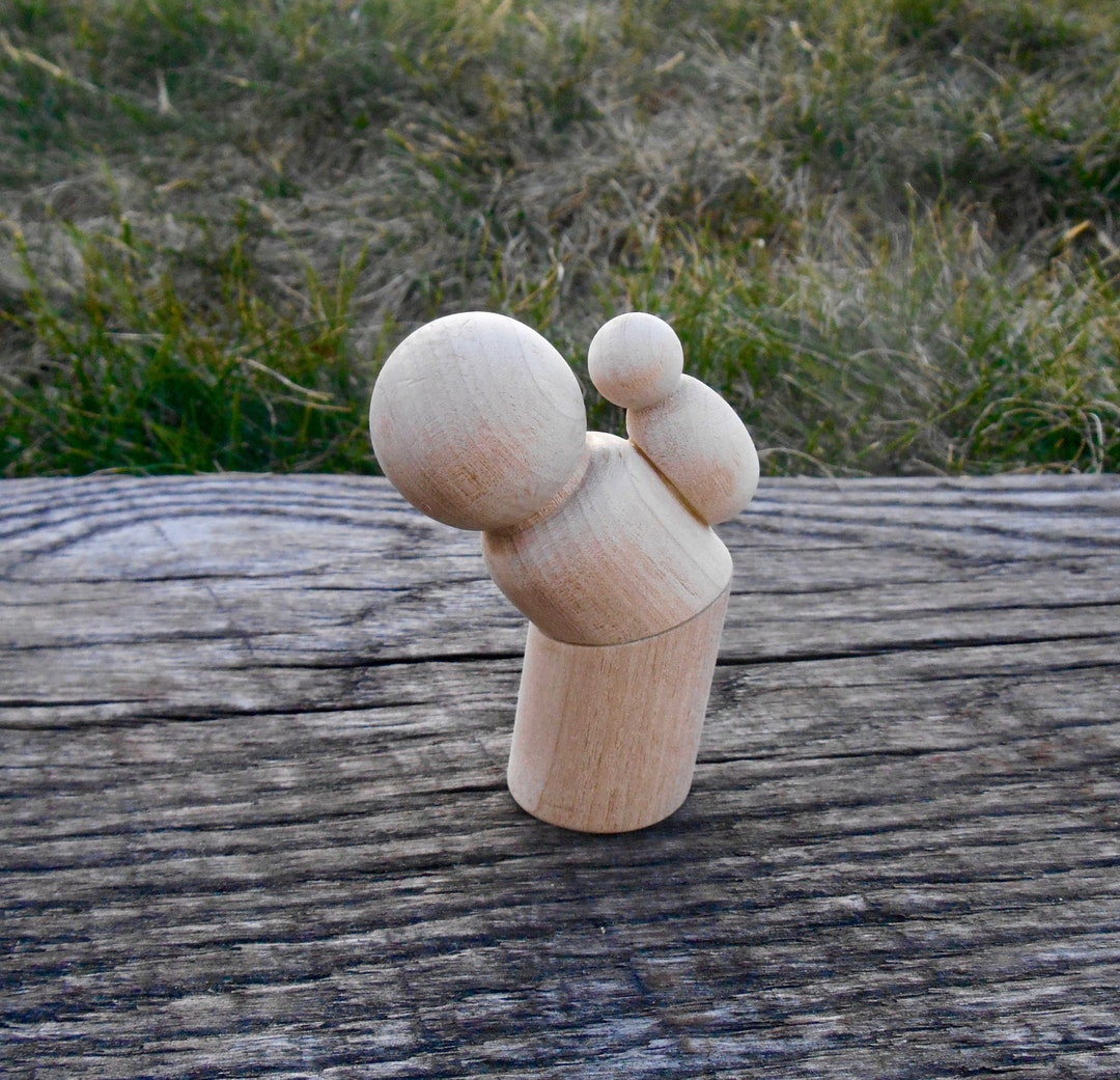 Piggy Back Peg Doll, Unique Peg Doll, Blank Wooden People, Custom Peg ...