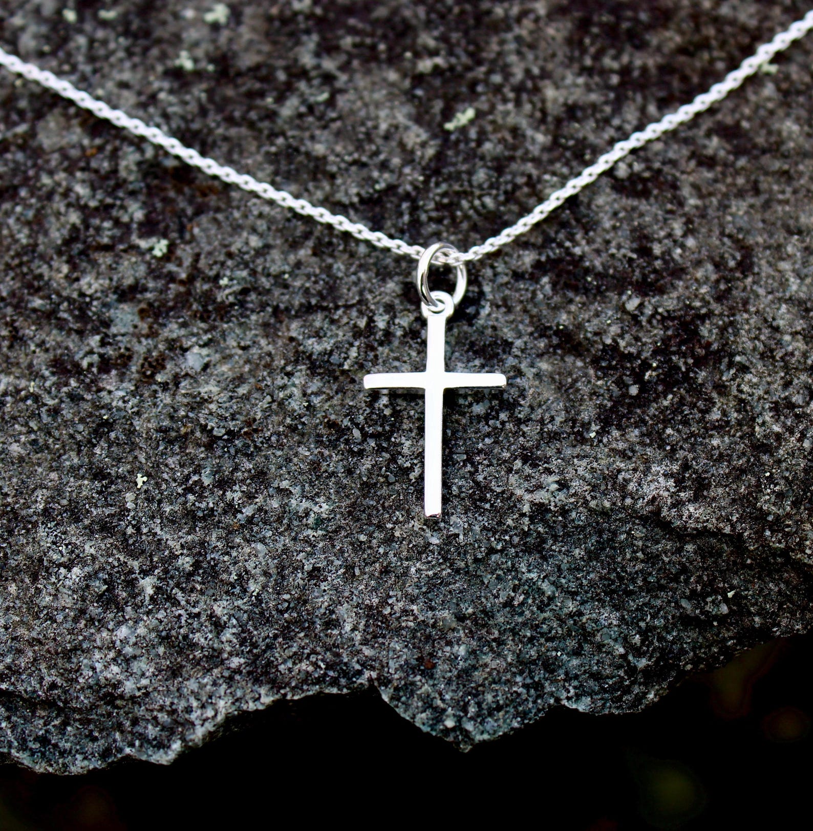Simple Sterling Silver Cross Necklace, Cross Pendant, Religious Jewelry ...