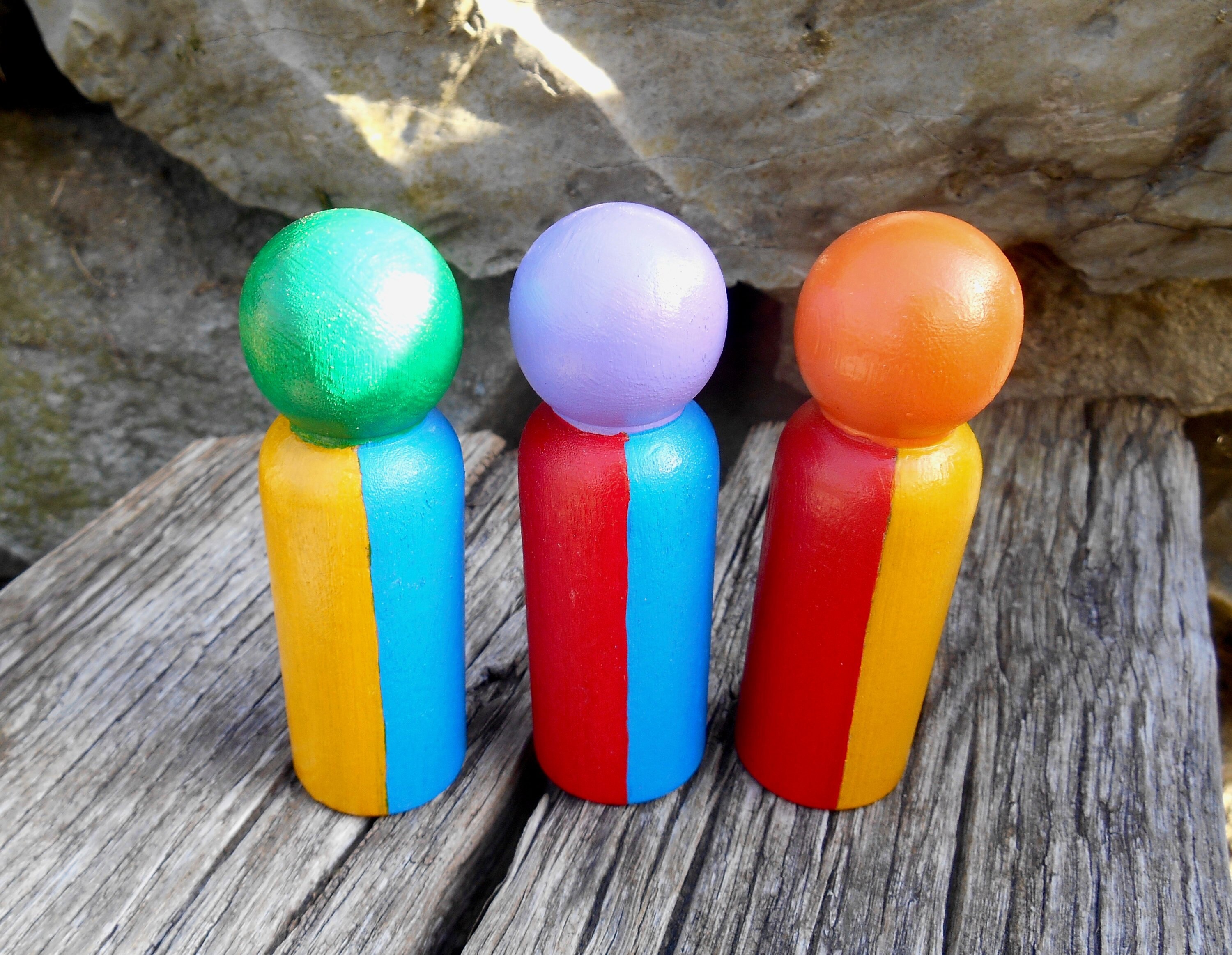 Color Mixing Montessori Wooden Toys Waldorf Peg Doll Family | Etsy