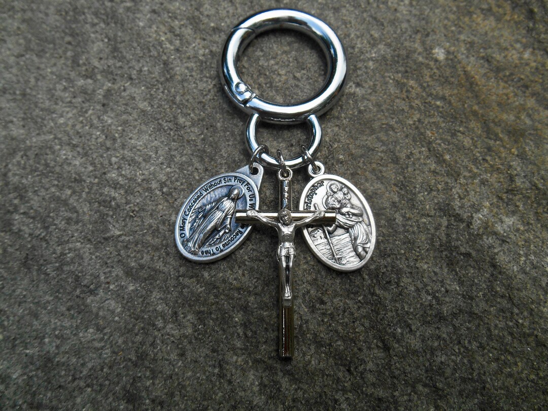 Saint Christopher Key Chain- Key Clip- Saint Christopher- Backpack ...