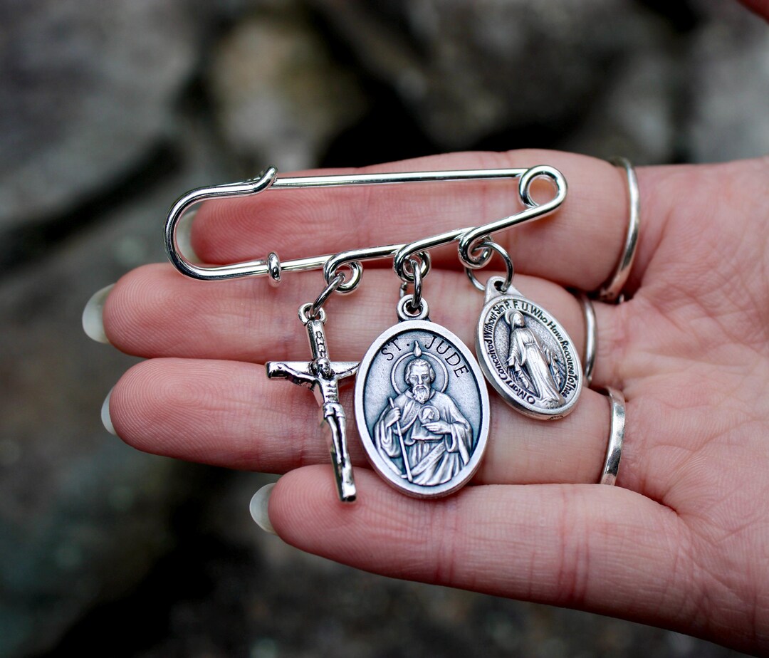 St Jude Pin- Backpack- Lab Coat- Pram- Stroller- Cradle- Car Seat Pin ...