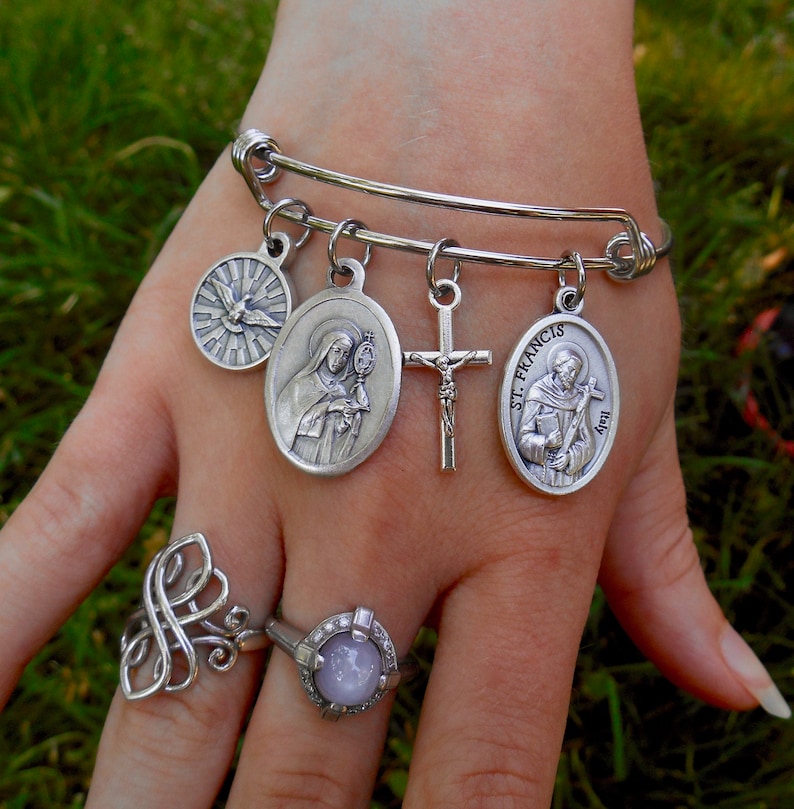Saint Clare and Saint Francis of Assisi Bangle Stainless | Etsy