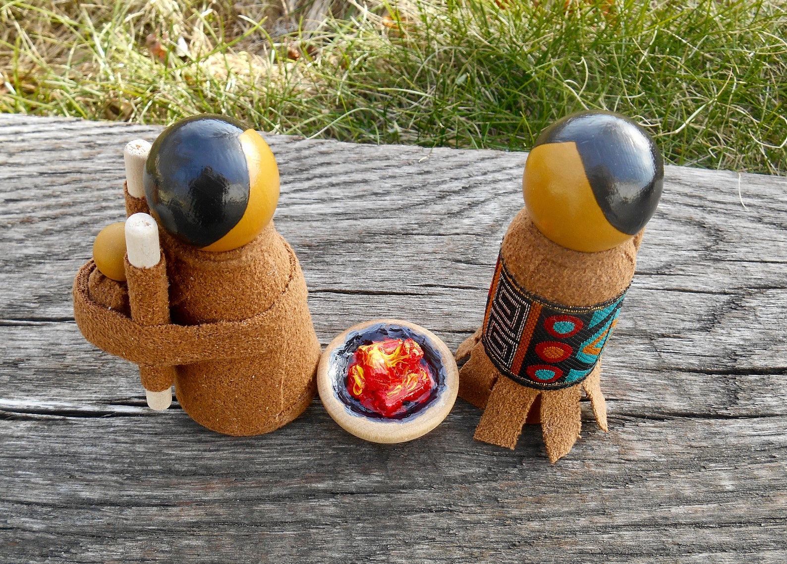 Native American Peg Doll Family Fire Pit Indian Cradleboard | Etsy