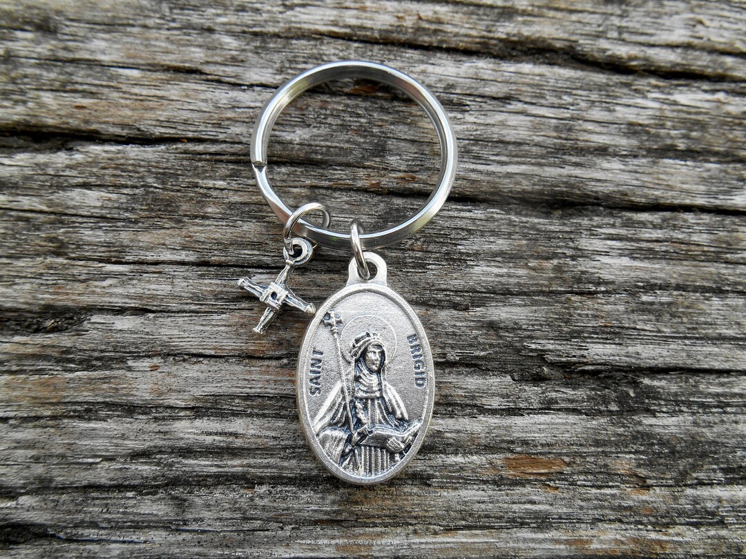 St Brigid Key Chain- Key Fob- Saint Brigid- Split Ring Keychain, Brigid ...