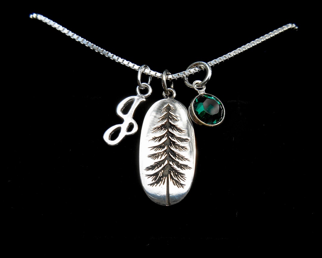 Sterling Silver Pine Tree Charm, Camping Charm, Forrest Charm, Woods ...