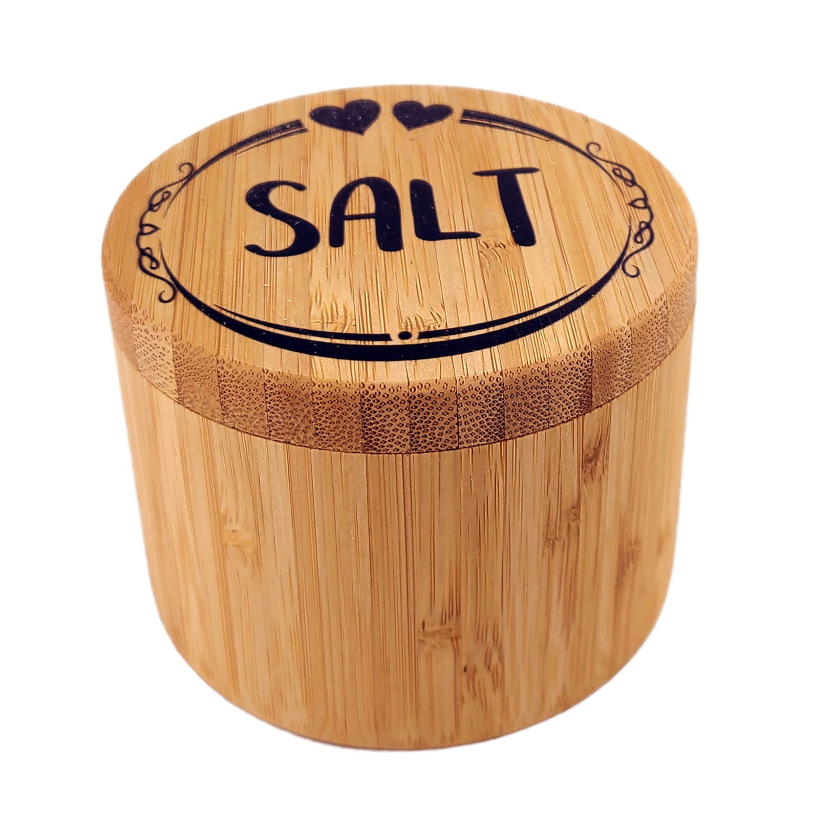 You Are the Salt of the Earth - Round Bamboo Salt Box With Swivel Lid ...