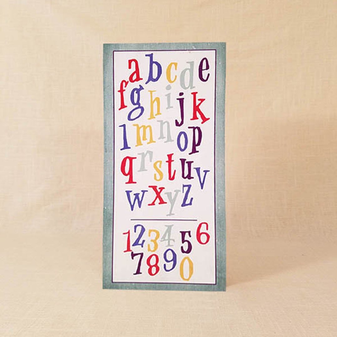 Colorful Alphabet & Numeral Wood Canvas With Border | 12" X 24" - Etsy