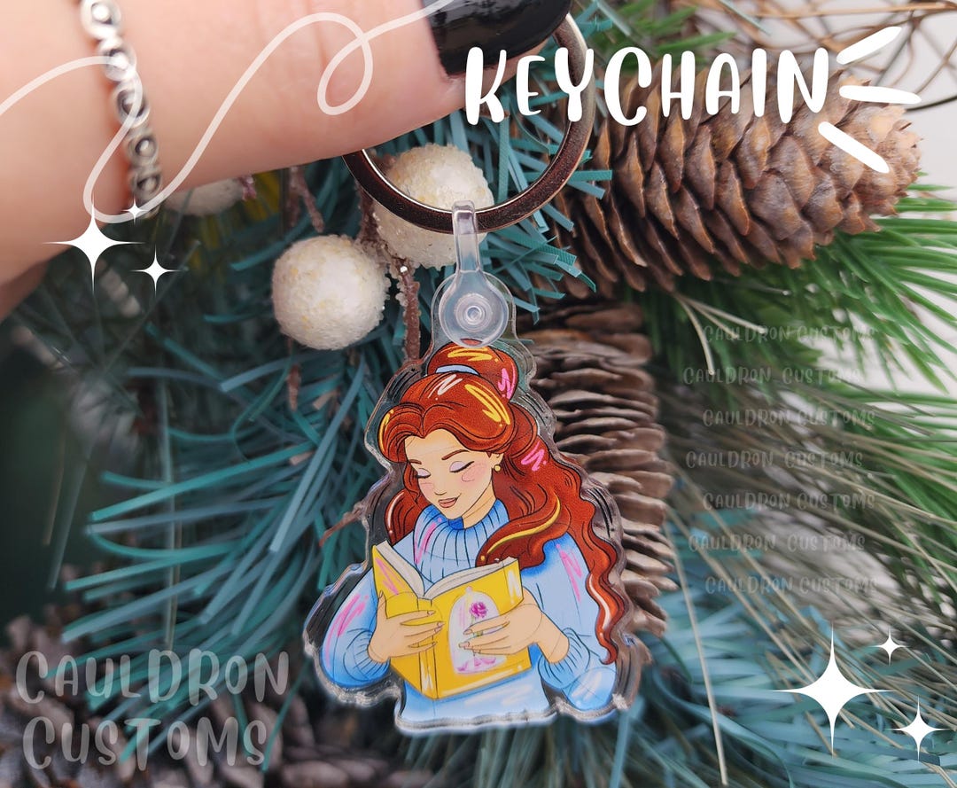 Reading Princess Keychain 2 Inch Clear Acrylic Single - Sided Keychain ...