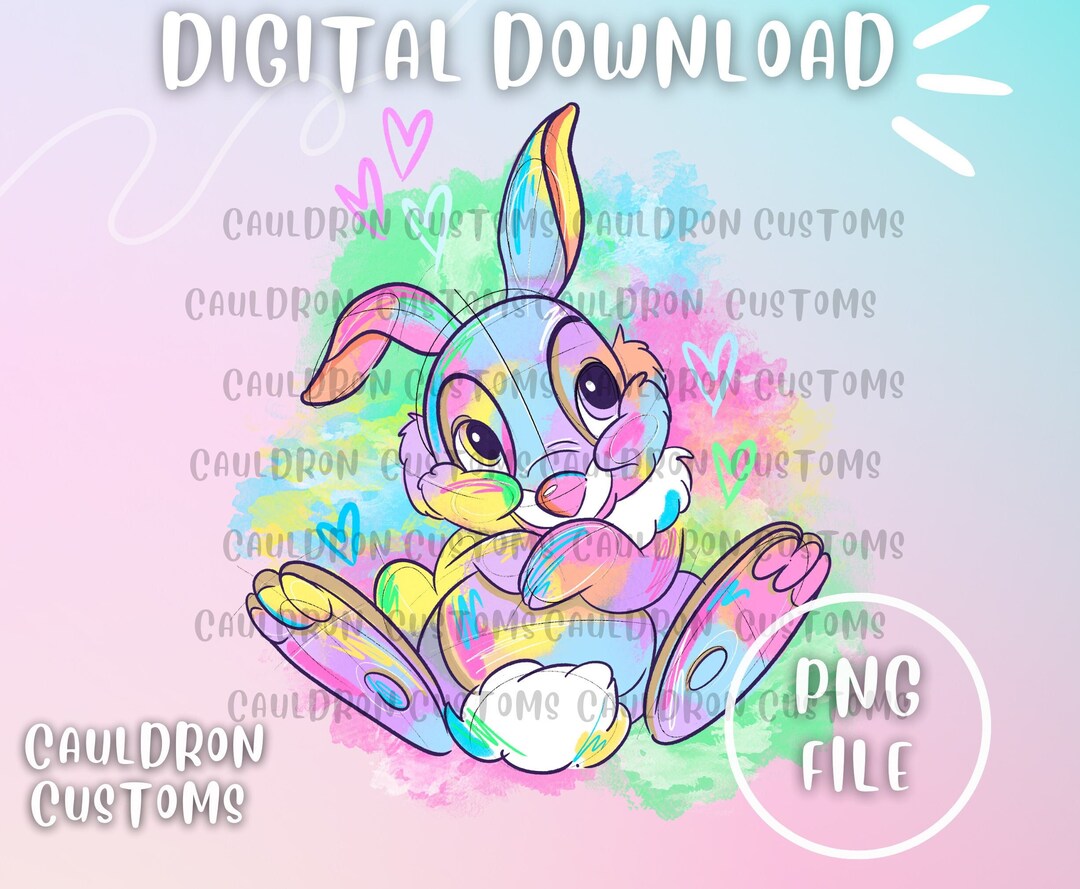Pastel Rabbit PNG Digital Download Digital Art PNG File Art Printable ...