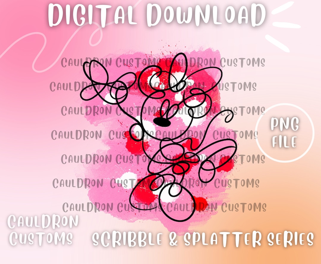 Scribble and Splatter Mouse Girl PNG Digital Download Series Digital ...
