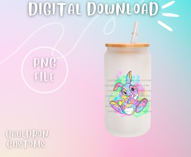 Pastel Rabbit PNG Digital Download Digital Art PNG File - Etsy