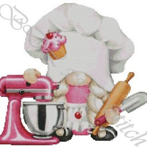 Baker Girl Gnome Cross Stitch Pattern - Etsy