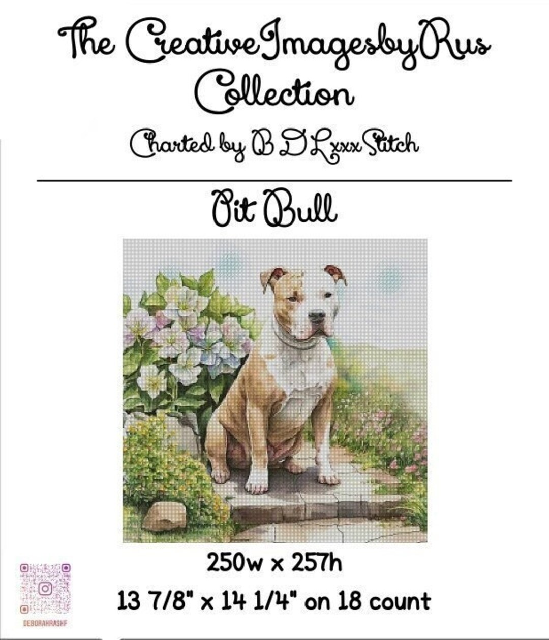 Pit Bull Cross Stitch Pattern ~ Original Artwork by Creativeimagesbyrus ...