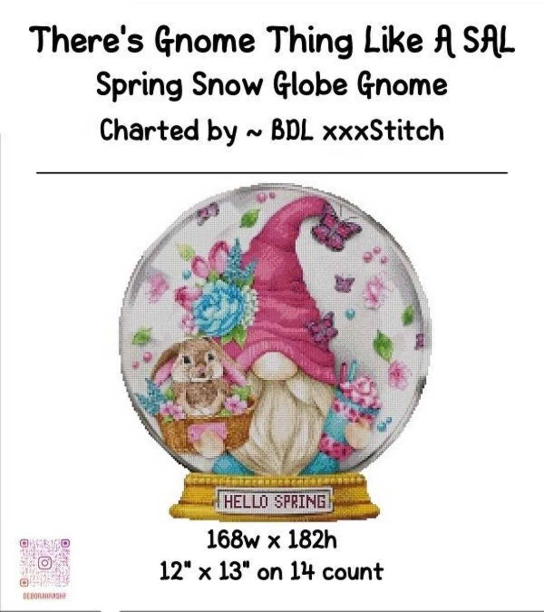Spring Snow Globe Gnome ~ Cross Stitch Pattern - Etsy