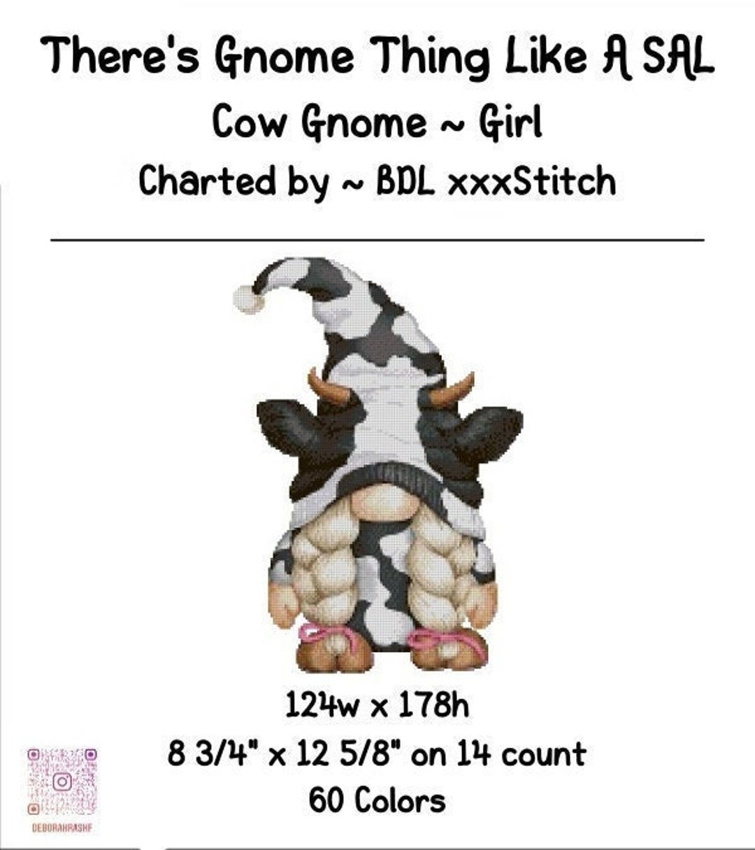 Cow Gnome - Girl ~ Cross Stitch Pattern - Etsy