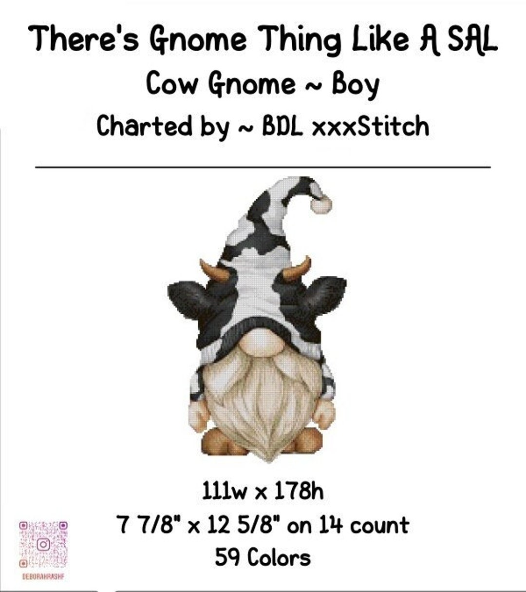 Cow Gnome Boy Cross Stitch Pattern - Etsy