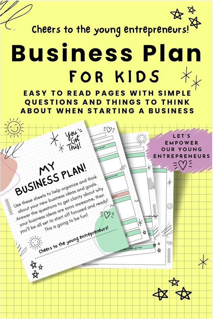Kids Business Plan Worksheet: DIY Printable Starter Guide (PDF) - Etsy