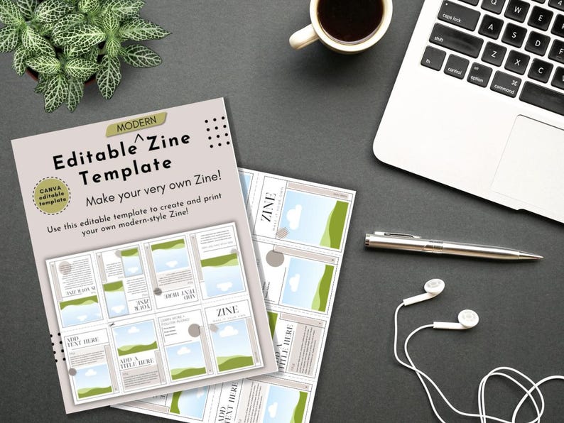 Editable Modern Zine Template With Canva, 8-page Zine, Zine-making for Beginners, DIY Print ...