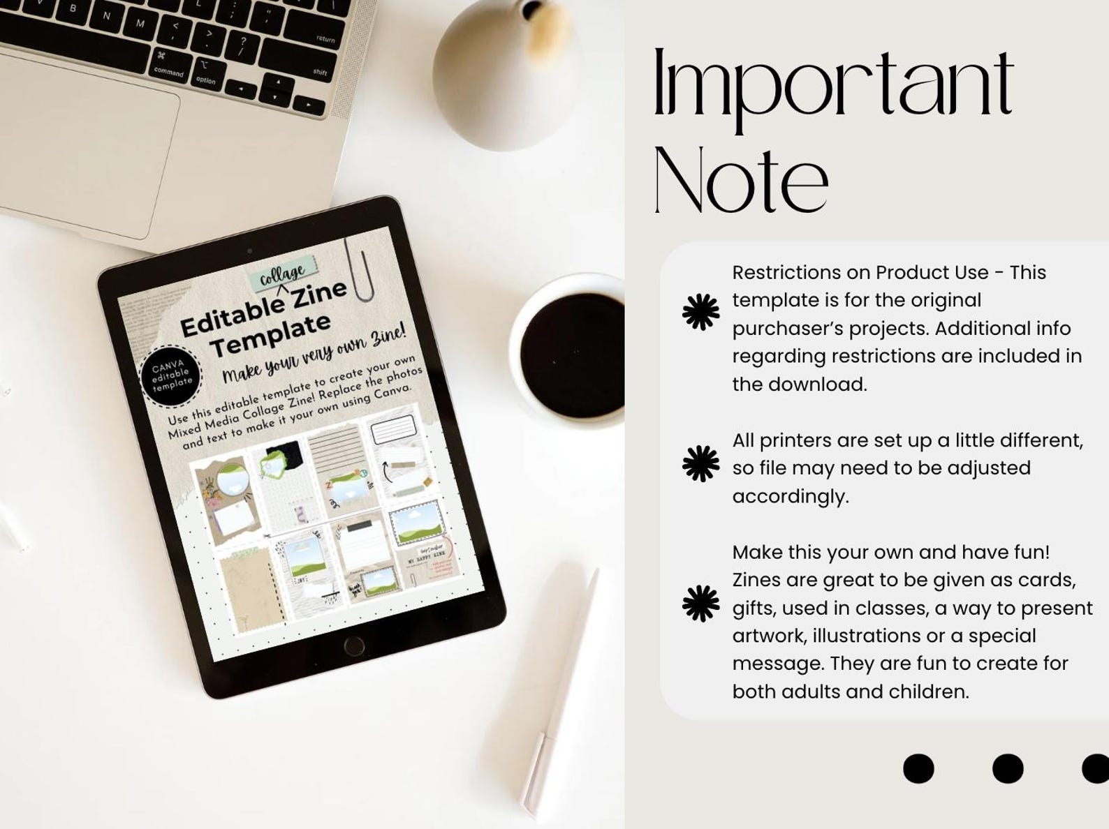 Plantilla de fanzine de collage editable: Folleto de 8 páginas (Canva) - Etsy España