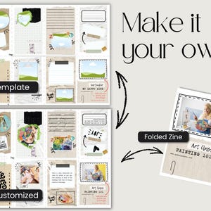 Plantilla de fanzine de collage editable: Folleto de 8 páginas (Canva) - Etsy España