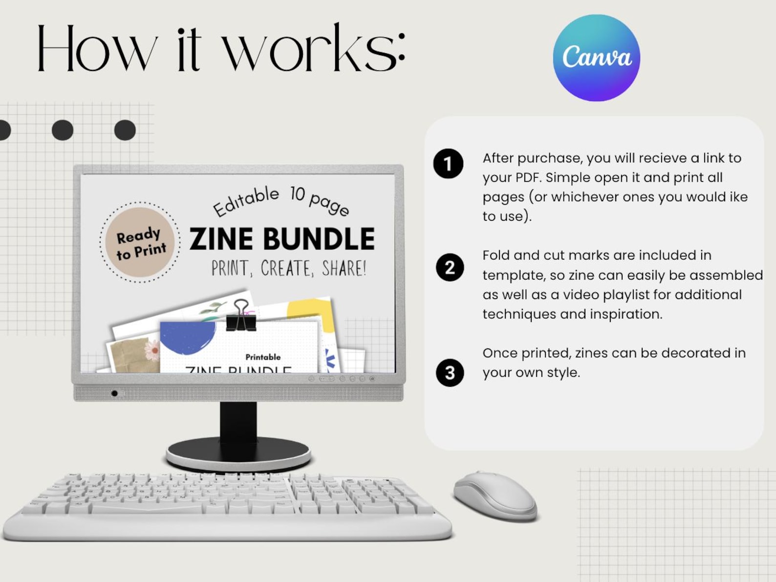A4 Zine Template Bundle: 8-page Mini Zine Layouts (digital Download PDF ...