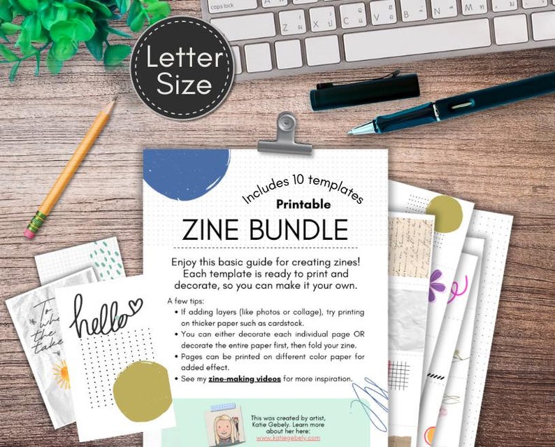 8-page Mini Zine Template Bundle: DIY Art Journal (letter Size PDF ...