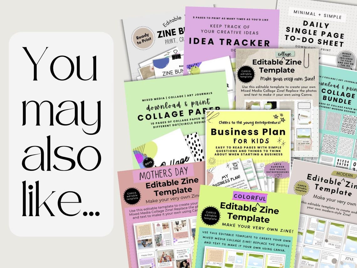 A4 Zine Template Bundle: 8-page Mini Zine Layouts (digital Download PDF ...