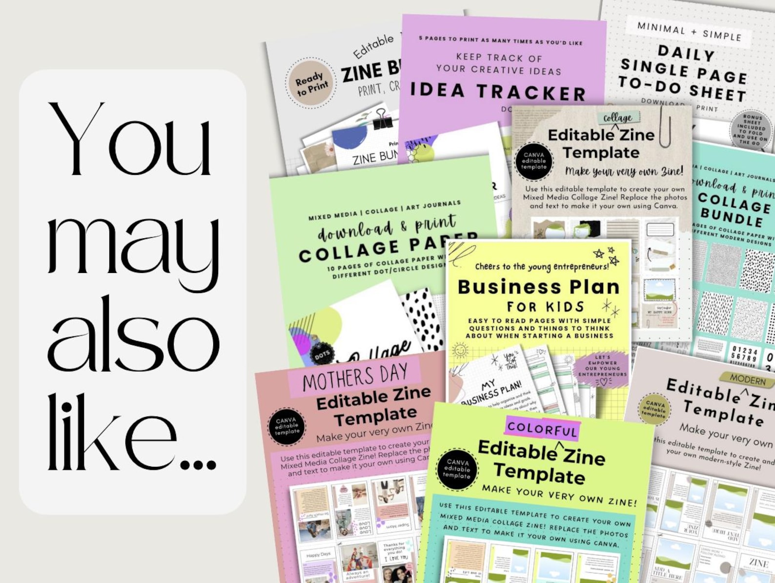 A4 Zine Template Bundle: 8-page Mini Zine Layouts (digital Download PDF ...