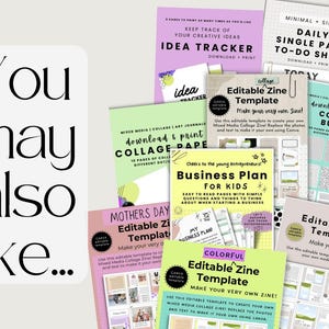 Plantilla de fanzine de collage editable: Folleto de 8 páginas (Canva) - Etsy España