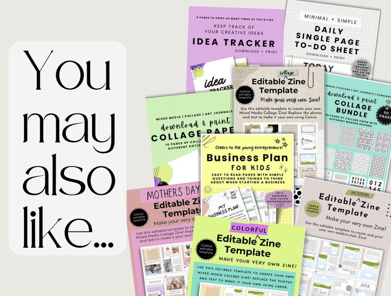 Editable Zine Template With Canva, Foldable 8 Page Zine, Done for You ...