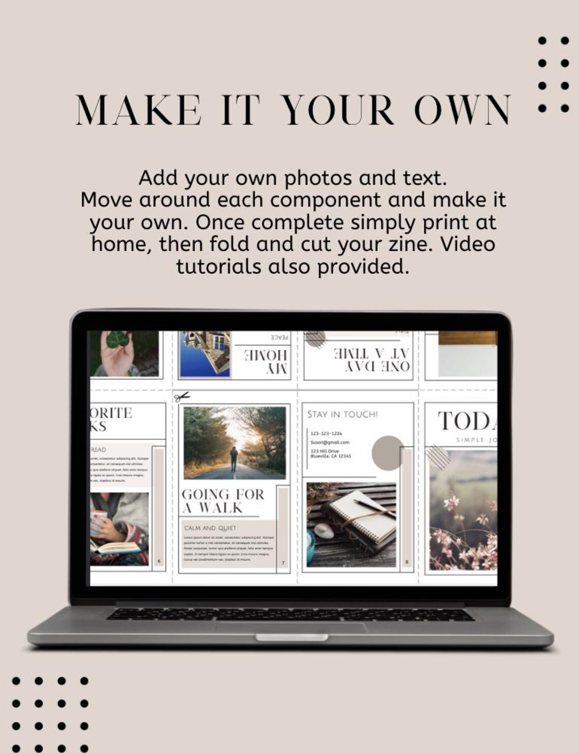 Editable Modern Zine Template With Canva, 8-page Zine, Zine-making for ...