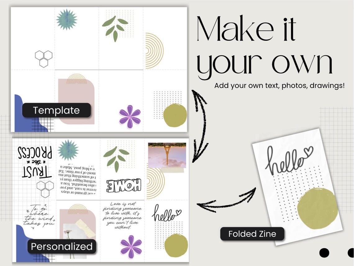 A4 Zine Template Bundle: 8-page Mini Zine Layouts (digital Download PDF ...