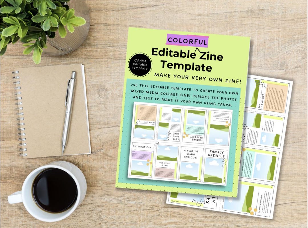 Colorful Modern Zine Template: 8-page Art Booklet (digital Download PDF ...