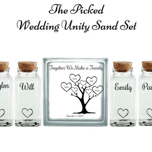 Blended Family Sand Ceremony Set Unity Candle Alternative - Etsy