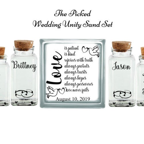 Blended Family Wedding Unity Sand Ceremony Set Unity Candle - Etsy