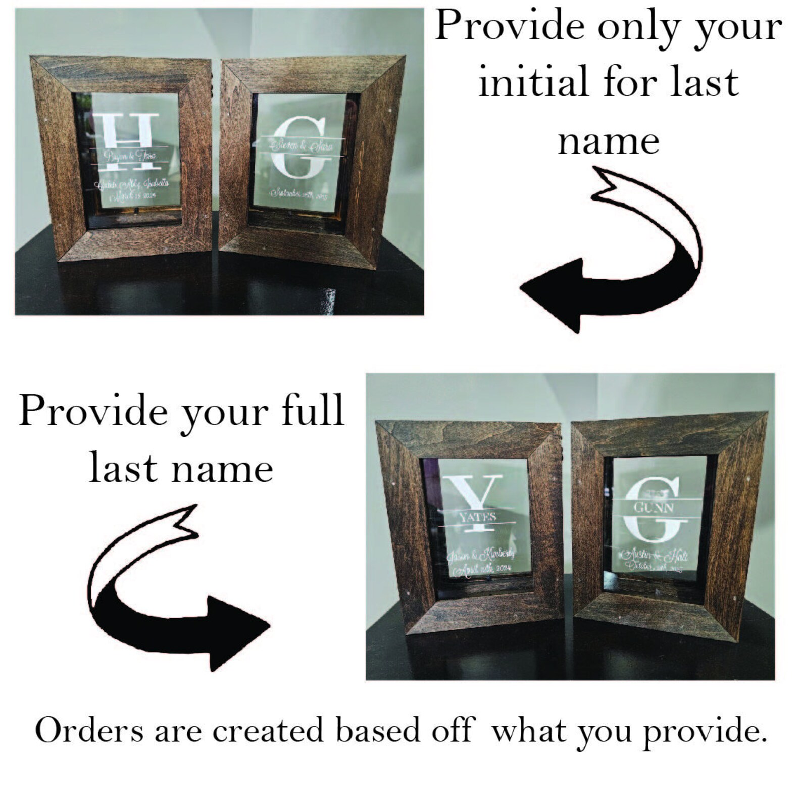 Monogram Rustic Unity Sand Ceremony Set Shadow Box Rustic Wedding ...
