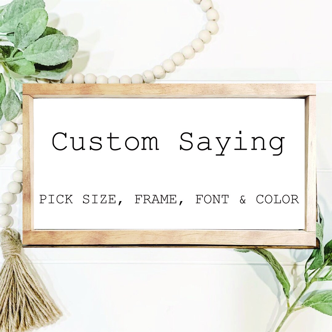 Custom Wood Signs: Select Font, Colors, Text Framed Wood Signs ...