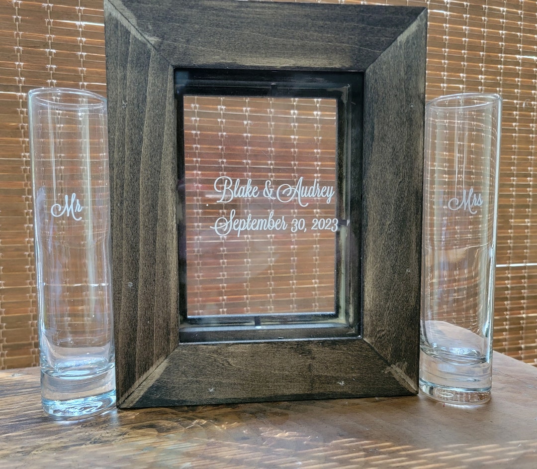Monogram Rustic Unity Sand Ceremony Set Shadow Box Unity Candle ...