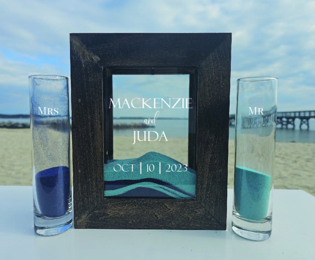 Monogram Rustic Unity Sand Ceremony Set Shadow Box Unity Candle ...
