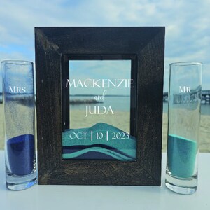 Monogram Rustic Unity Sand Ceremony Set Shadow Box Unity Candle ...