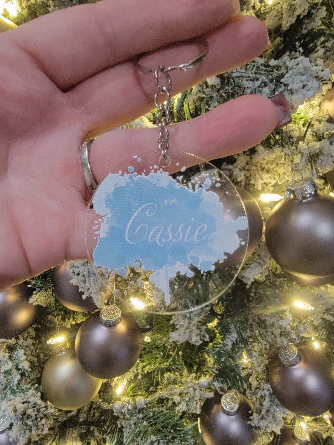 Personalized Acrylic Keychain Gift Box Watercolor Art - Etsy