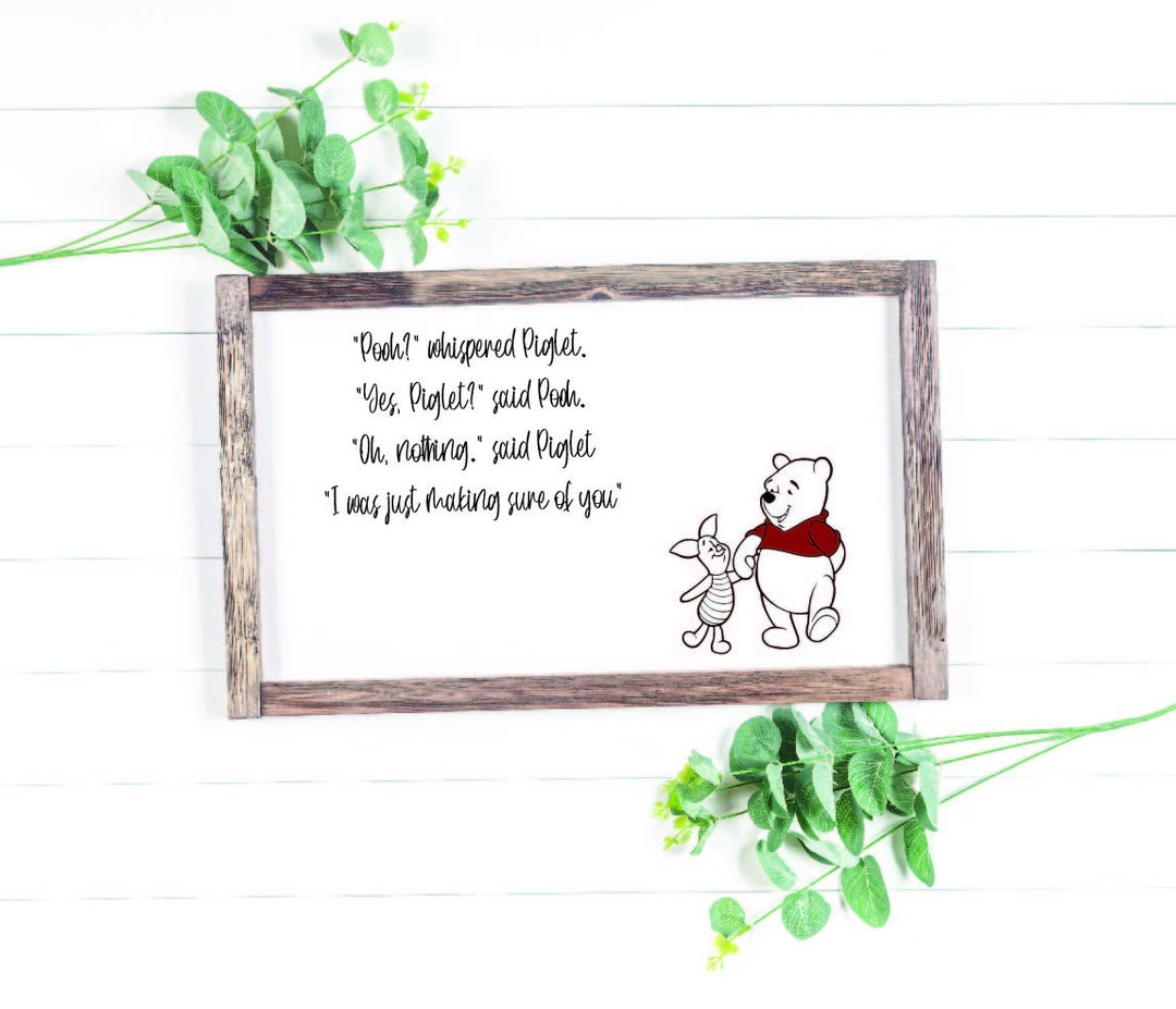 Pooh Whispered Winnie the Pooh Framed Sign Nursery Decor Farmhouse Sign ...