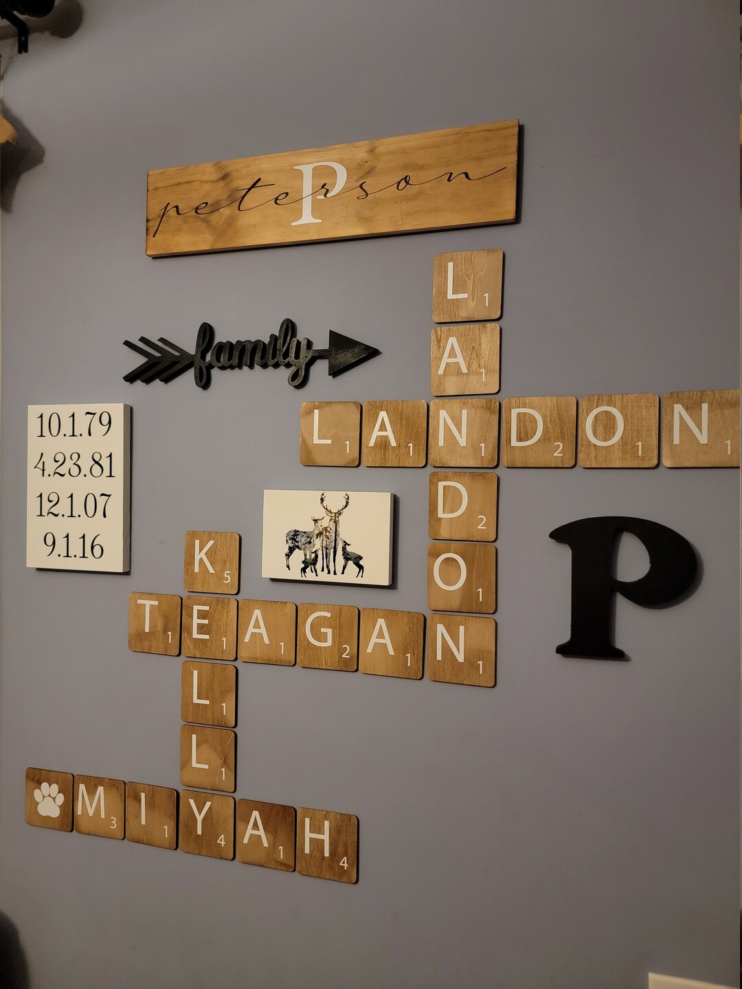 Colored 6 X 6 Large Scrabble Tile-rustic Farmhouse Wood Wall Décor - Etsy