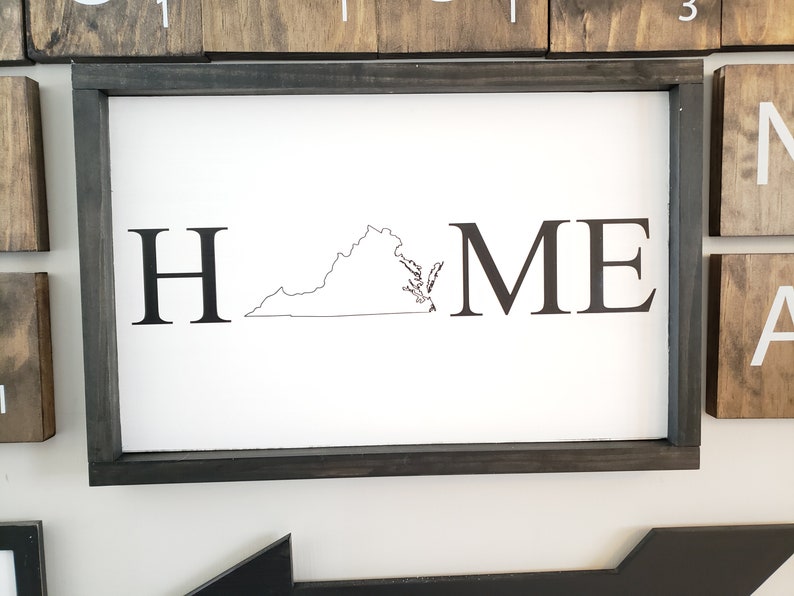 Home State-rustic Farmhouse Wood Wall Decor - Etsy