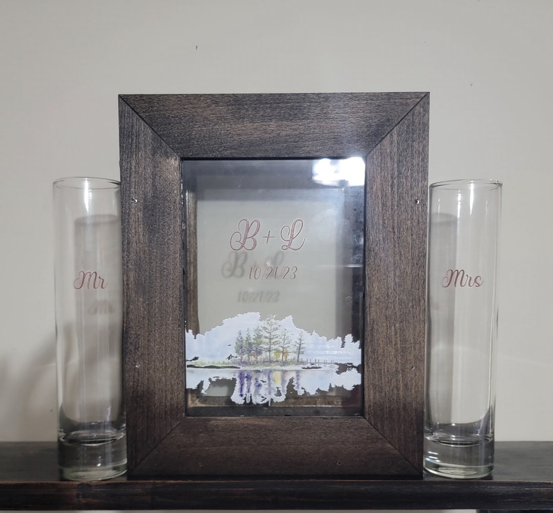 Rustic Unity Sand Ceremony Set Shadow Box Unity Candle Alternative ...