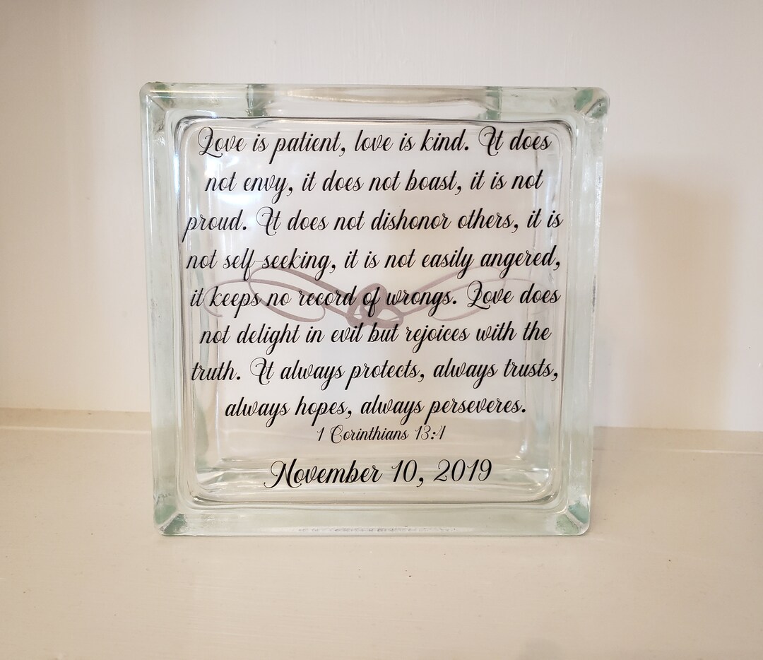 Wedding Unity Sand Ceremony Set Blended Family Love is Patient Love is ...